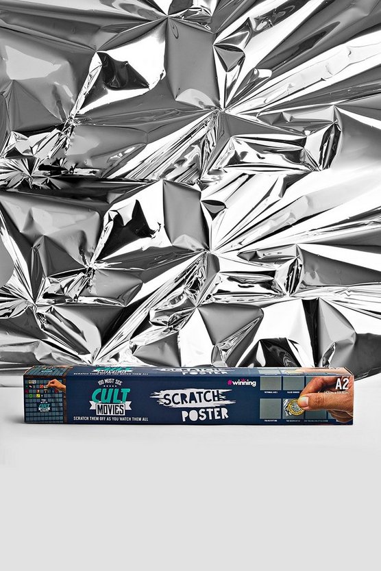 100 Cult Movies A2 Scratch Poster - BoohooMAN